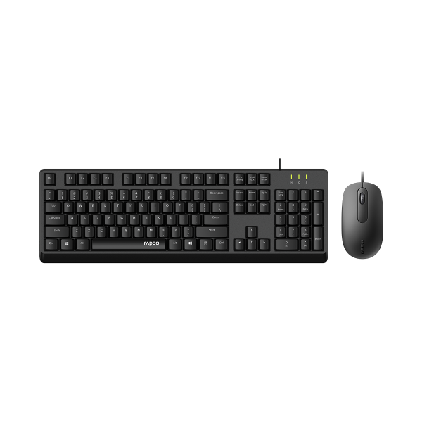 RAPOO X130PRO Wired Optical Mouse and Keyboard Combo Black - PCC COMPUTERS