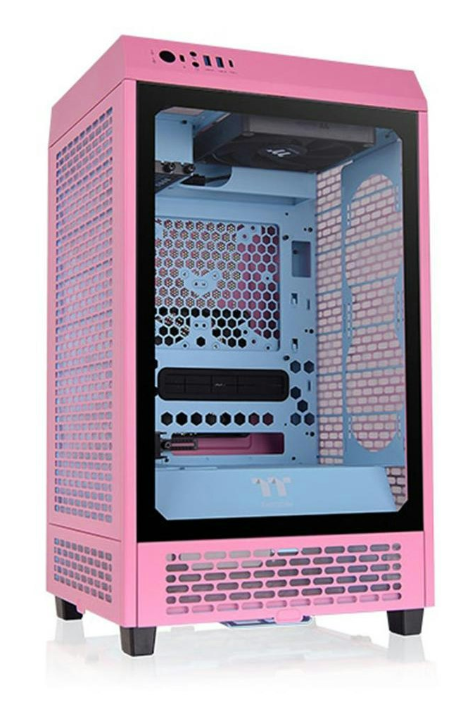 Thermaltake CA-1X9-00SAWN-00 The Tower 200 Bubble Pink Mini ITX Case T ...