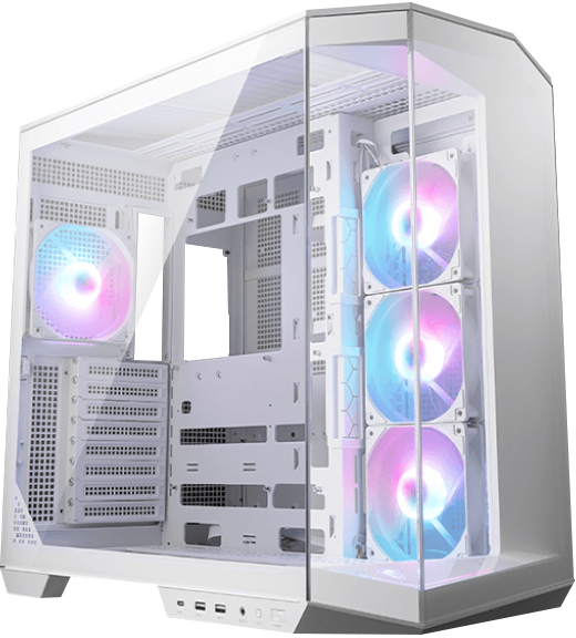 MSI MAG PANO 100R PZ WHITE Mid Tower ATX Case 4mm T/G Panels NO PSU ...