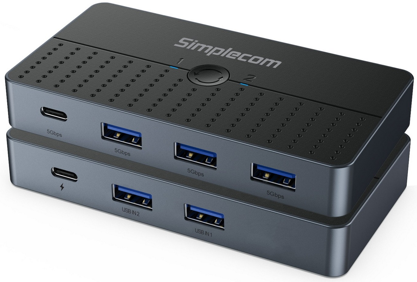 Simplecom KM320 2-Way SuperSpeed USB Switch 4-Port Hub - PCC COMPUTERS