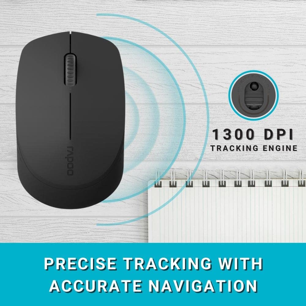 Rapoo M100 Black Multi-Mode Wireless Bluetooth Mouse - PCC COMPUTERS