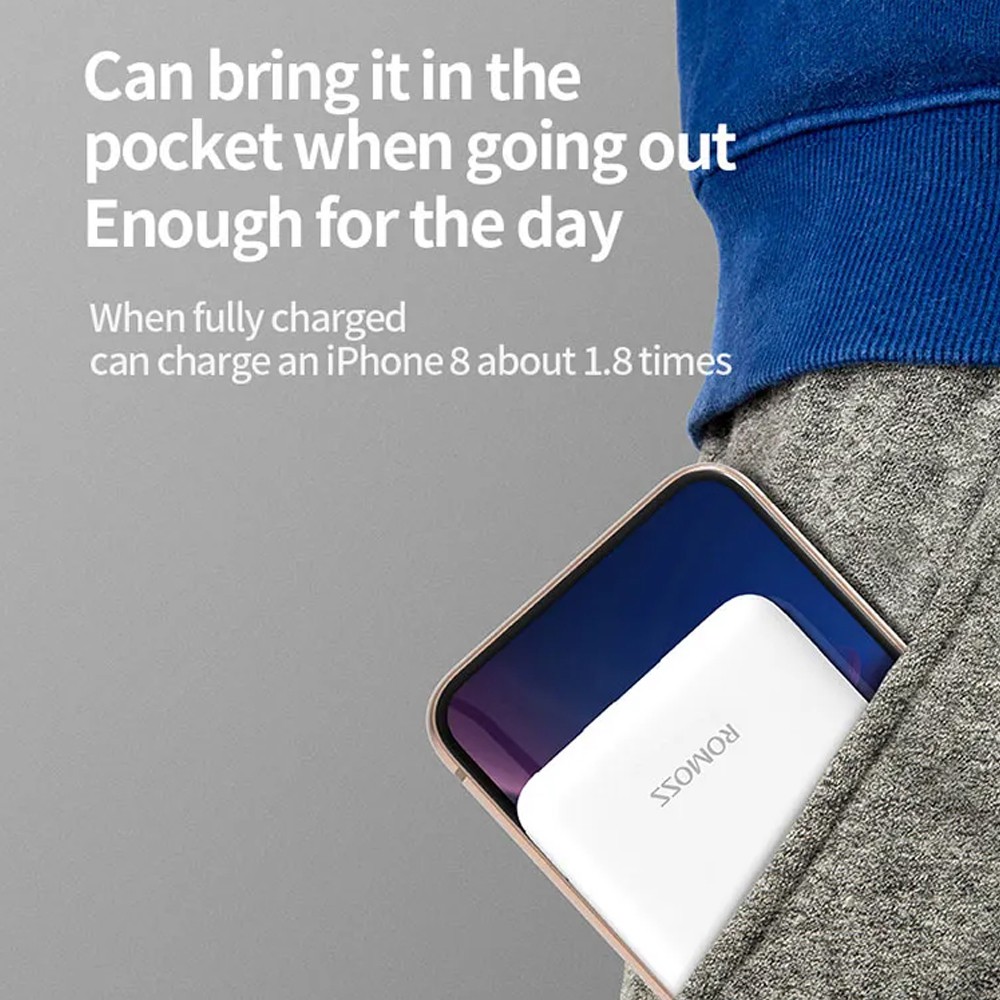 Romoss 5000mAh Power Bank White Pure05 - PCC COMPUTERS