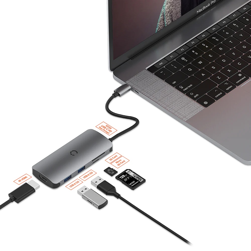 Cygnett Unite PocketMate 6-in-1 USB-C Multiport Hub Adapter CY3317HUBC2 ...