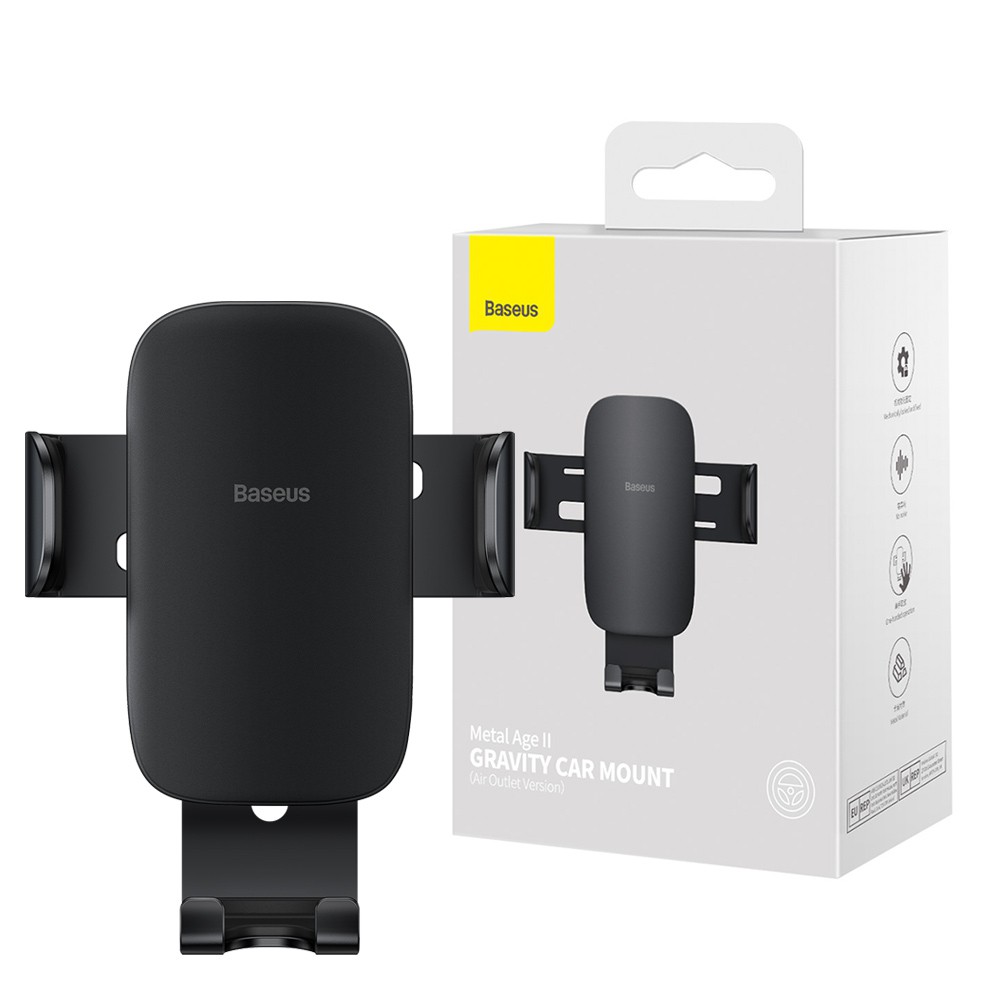 Baseus Metal AgeⅡ Gravity Car Mount Air Outlet Version Black SUJS000001 ...