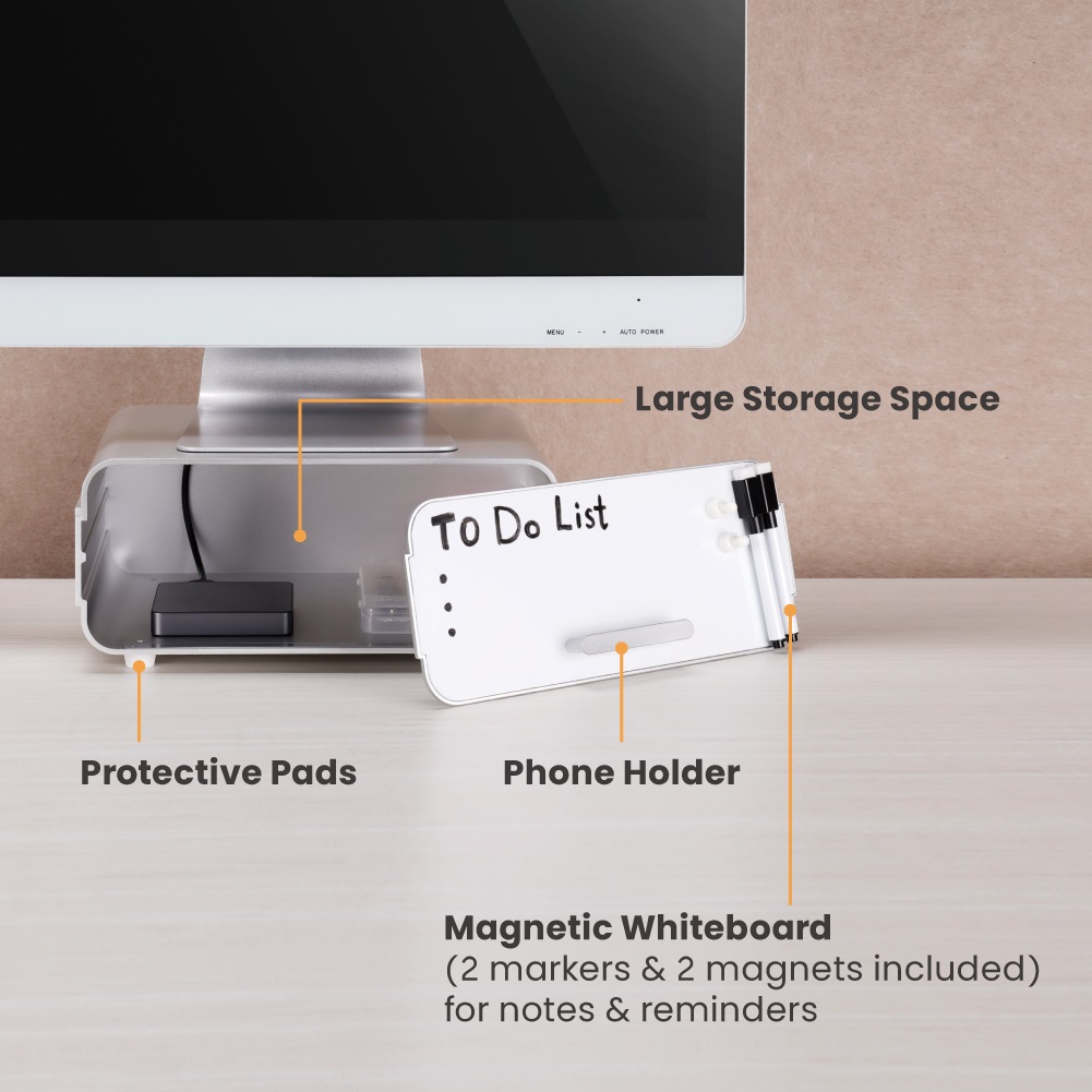 Brateck 3-in-1 Aluminum Monitor Riser STB-181 - PCC COMPUTERS