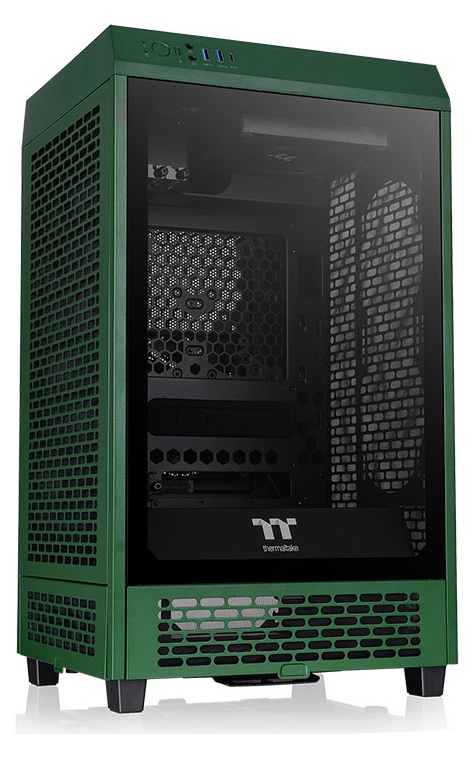 Thermaltake The Tower 200 Tempered Glass Mini-ITX Case Racing Green CA ...