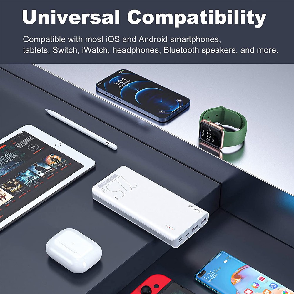 Romoss 22.5W 30000mAh Super Fast Charge Power Bank White Sense8F - PCC ...