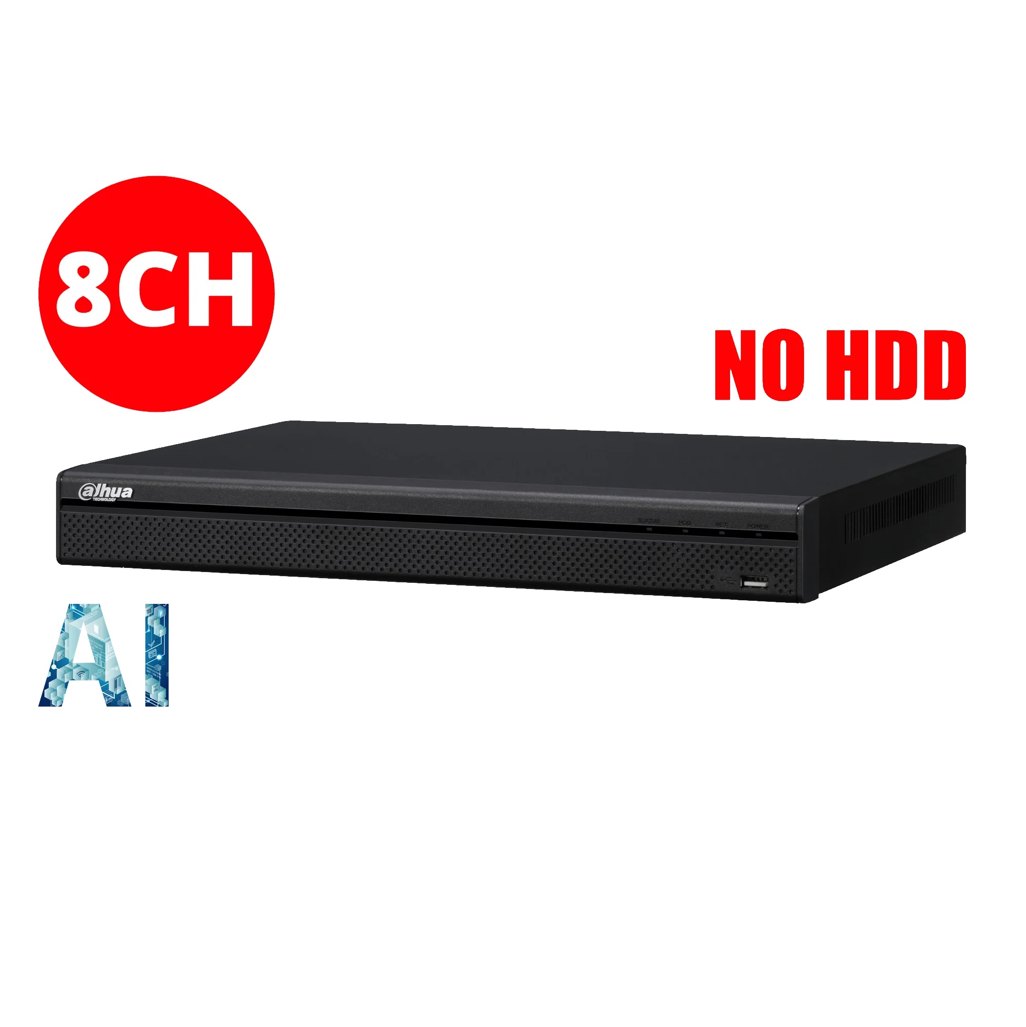 DAHUA 8CH NVR WITHOUT HDD DHI-NVR4208-8P-AI/ANZ - PCC COMPUTERS
