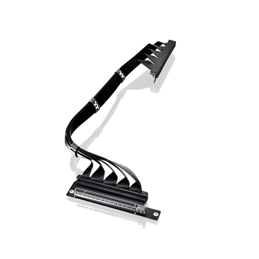 Thermaltake Dual 90 Degree PCI-E 4.0 Riser Cable - 400mm Black Edition ...