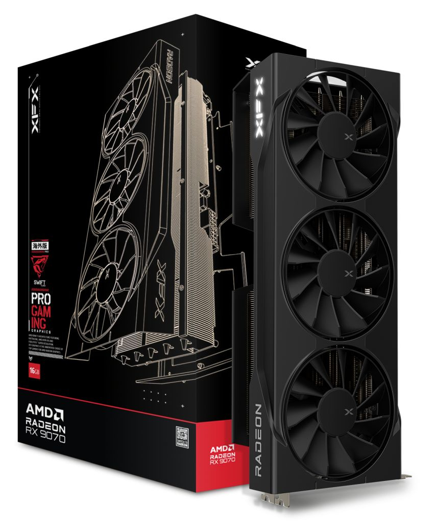 XFX Swift Radeon RX 9070 OC Triple Fan Gaming Edition 16GB VIDEO CARD ...