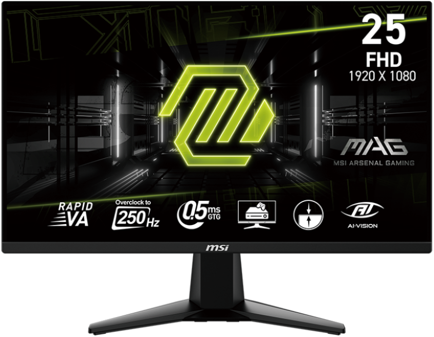 MSI MAG 255XFV 24.5inch 250Hz FHD Rapid VA Gaming Monitor - PCC COMPUTERS