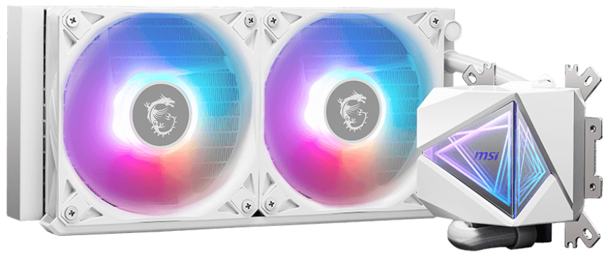 MSI MAG CORELIQUID I240 WHITE 240mm ARGB AIO Liquid CPU Cooler White ...