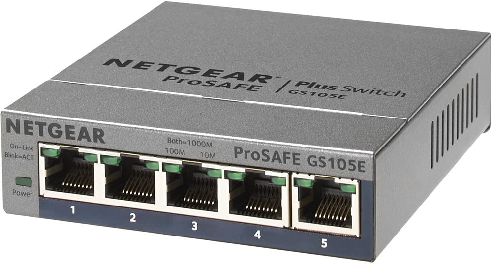 Netgear Prosafe Plus 5 Port Gigabit GS105E-200AUS Switch - PCC COMPUTERS