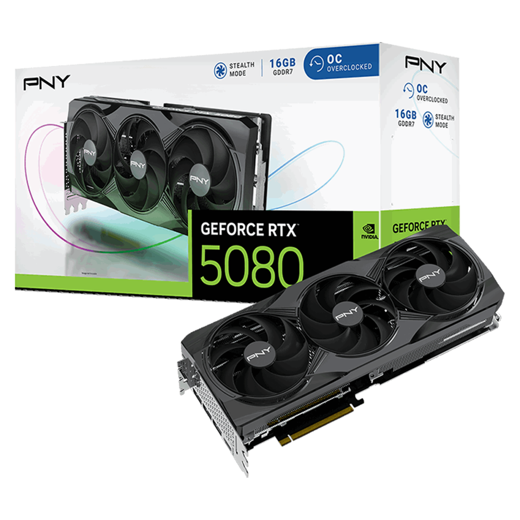 PNY GeForce RTX 5080 Triple Fan OC 16GB Video Card VCG508016TFXPB1-O ...