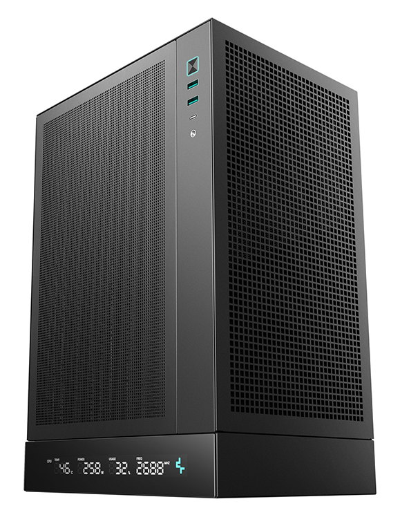 DeepCool R-CH170-BKNPI0D-G-1 DIGITAL Black Mini ITX Case, Mesh Side ...
