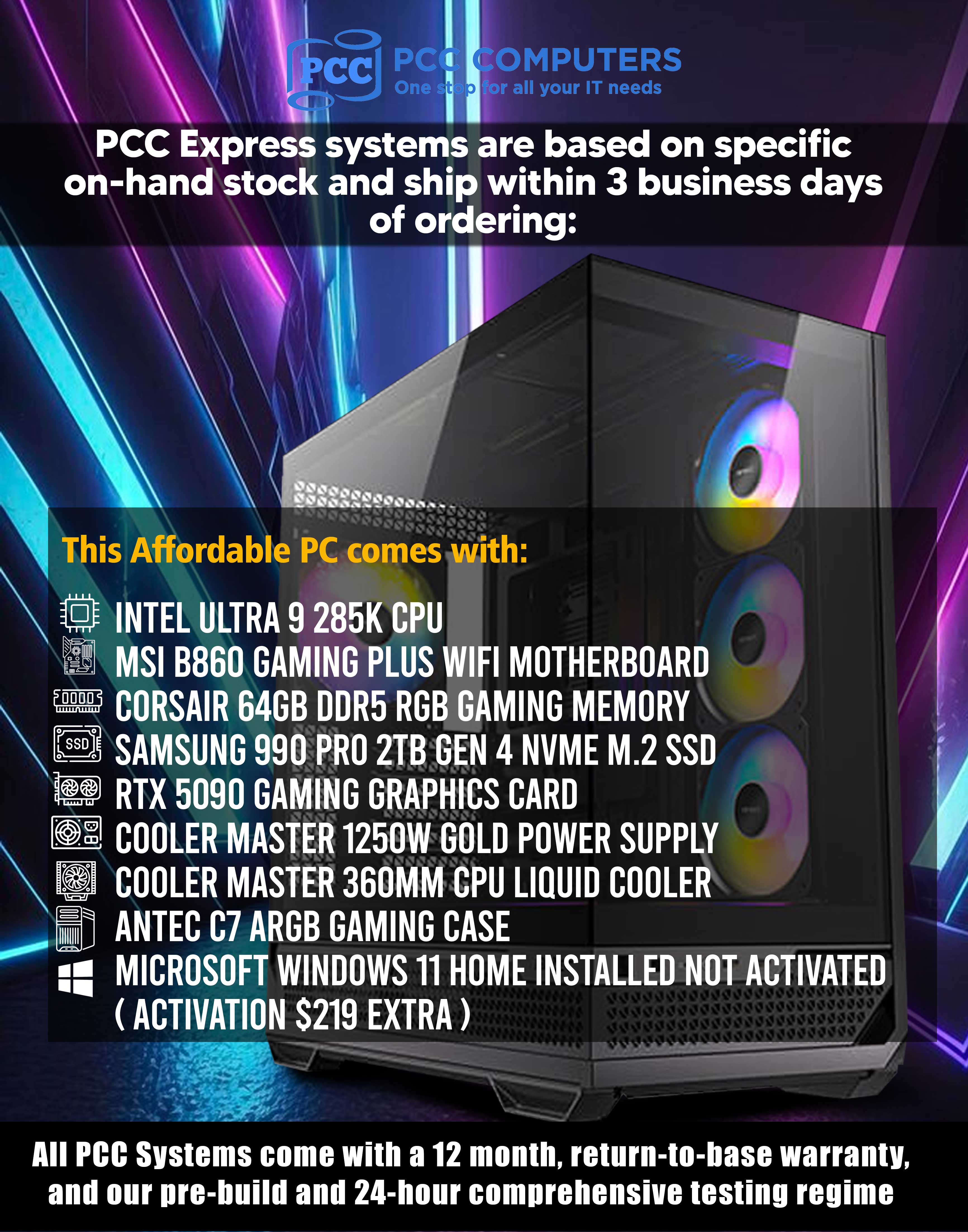 𝗜𝗡𝗧𝗘𝗟 𝗨𝗟𝗧𝗥𝗔 𝟵 𝟮𝟴𝟱𝗞 𝗖𝗣𝗨 | 𝗥𝗧𝗫 𝟱𝟬𝟵𝟬 𝗚𝗔𝗠𝗜𝗡𝗚 𝗗𝗘𝗦𝗞𝗧𝗢𝗣 𝗣𝗖 - PCC COMPUTERS