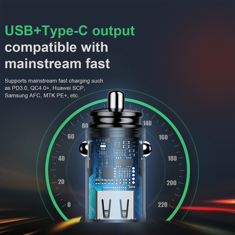 Baseus Circular Plastic 30W A+C PPS Car Charger Black CCALL-YS01 - PCC ...