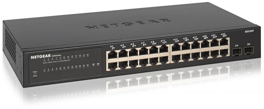 Netgear S350 24-Port Gigabit Smart Switch with 2-Port GS324T-100AJS SFP ...