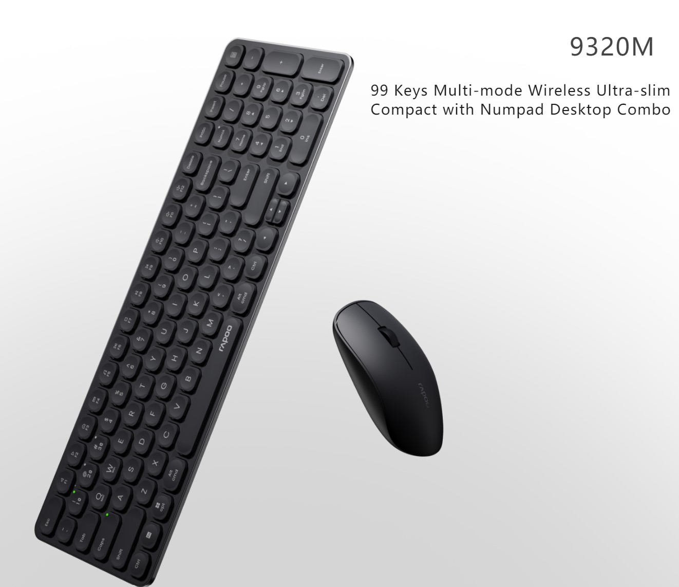 Rapoo 9320M Wireless Keyboard and Mouse Combo, Black,9320M - PCC COMPUTERS