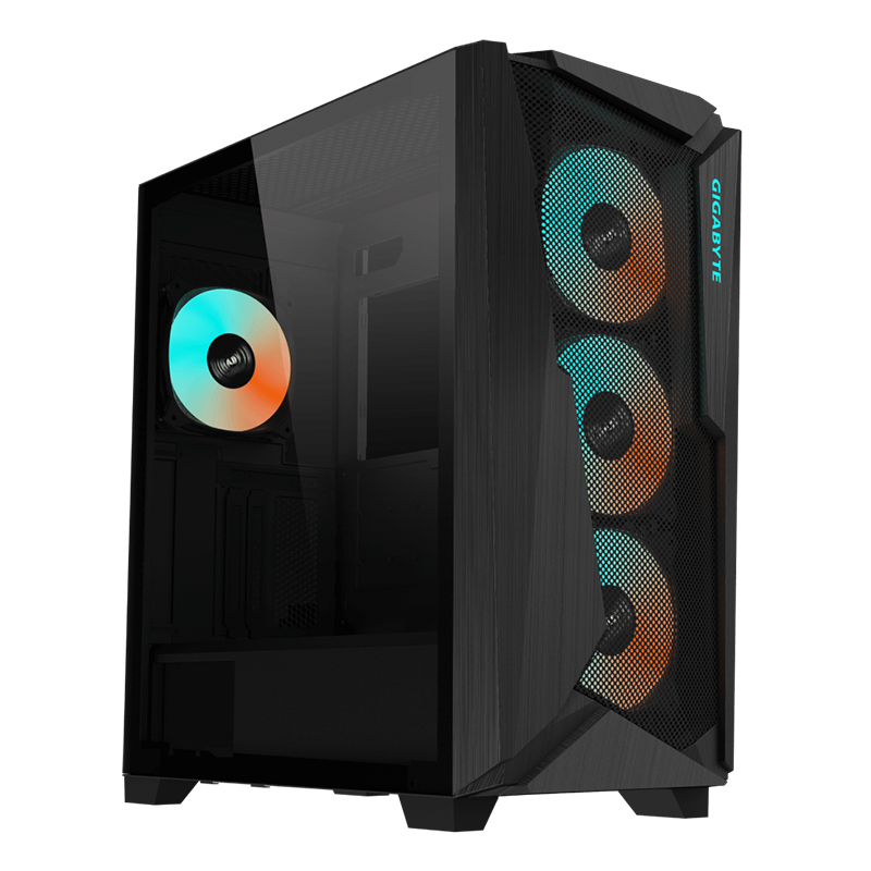 Gigabyte C301 GLASS TG Mesh RGB Mid-Tower E-ATX Case Black GB-C301G ...